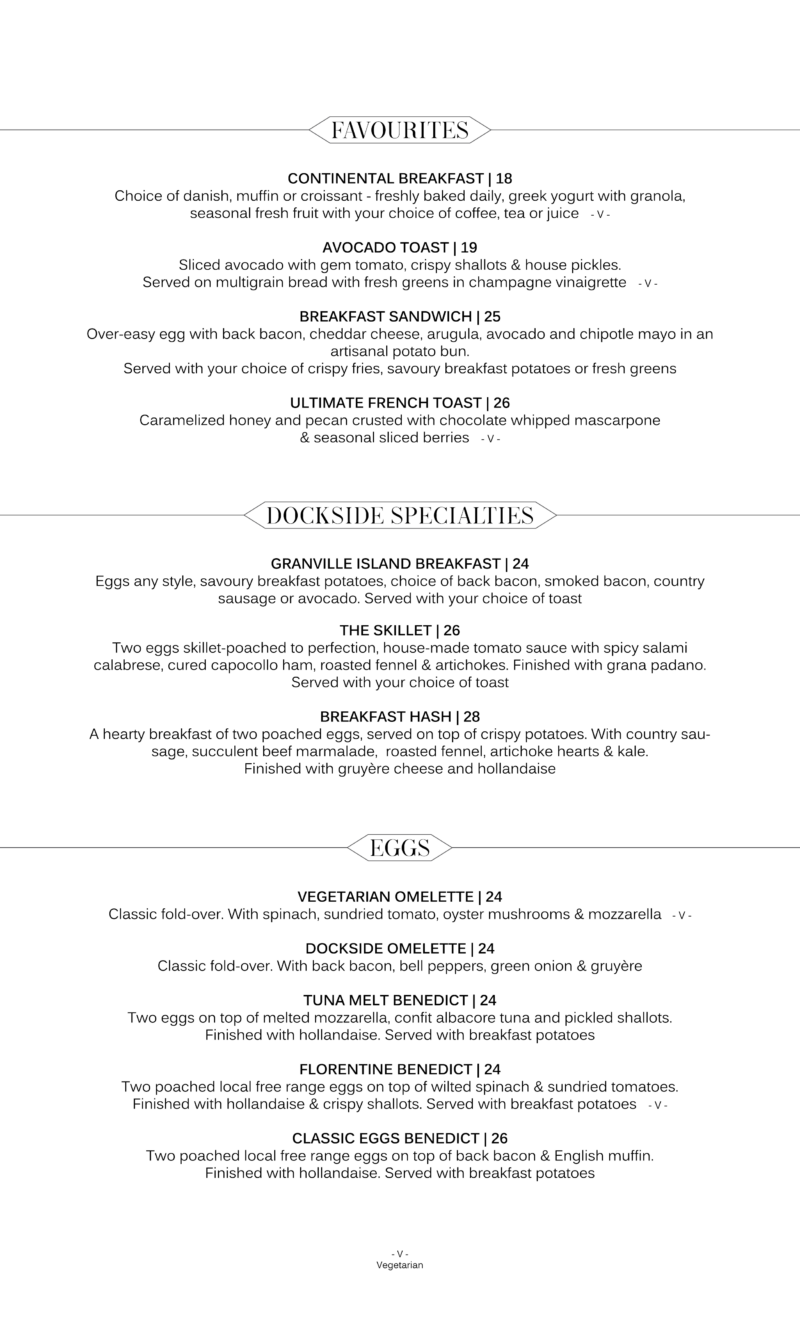 Breakfast Menu - Dockside Waterfront Restaurant